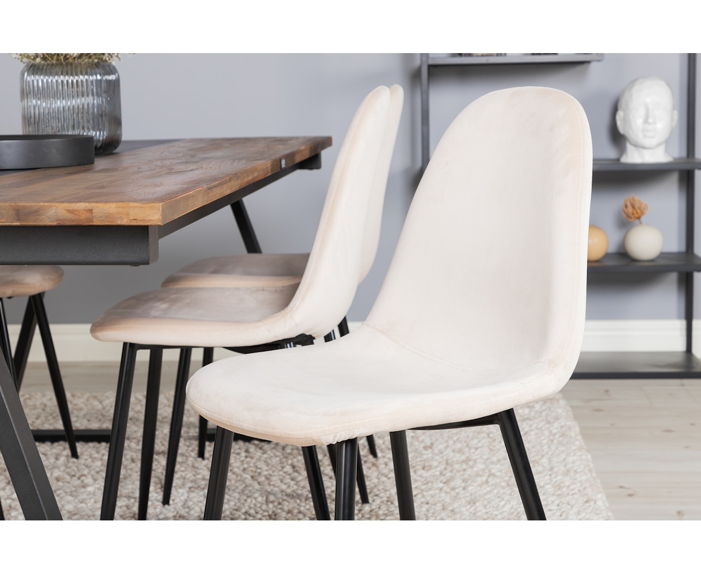 Sleepo Peggy Matstol Sammet Beige - Sleepo